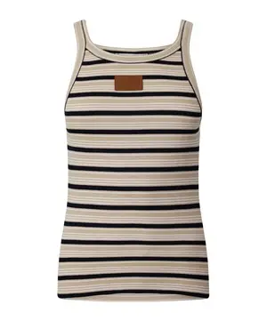 Fendi Fendi Striped Ribbed Tank Top Nude