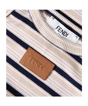 Fendi Striped Ribbed Tank Top - Nude