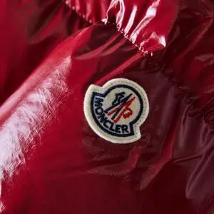 Moncler Cropped Glossy Quilted Down Jacket