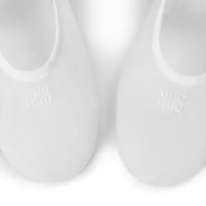 Miu Miu Mesh Ballerina Flats With Buckle Detail
