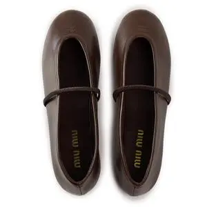 Miu Miu Leather Mary Jane Ballet Flats