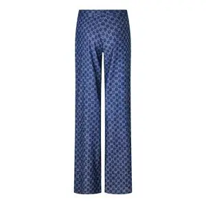 Gucci Navy Monogram Straight-leg Trousers