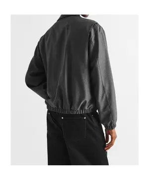 Bottega Veneta Zip Bomber Jacket With Textured Spread Collar