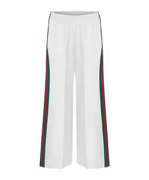 Gucci Textured Wide-leg Trousers With Stripe Detailing