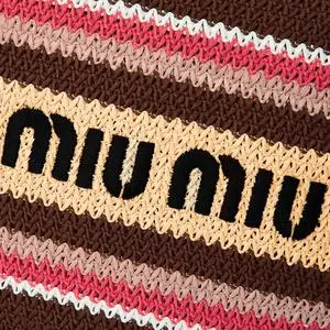 Miu Miu Raffia-effect Woven Tote Bag