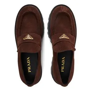 Prada Suede Lug Sole Loafers