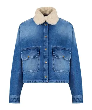 MONCLER Cropped Denim Trucker Jacket 