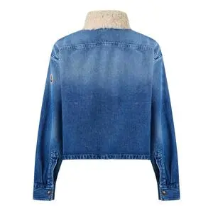 Moncler Cropped Denim Trucker Jacket