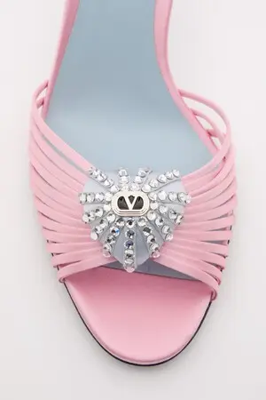 Valentino Garavani Coeur Royal Satin Slingback Sandals 85mm - No