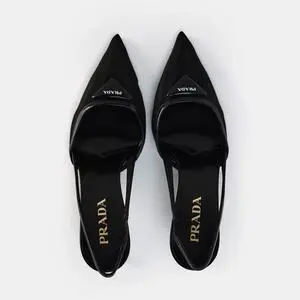 Prada Mesh Slingback High Heel Shoes