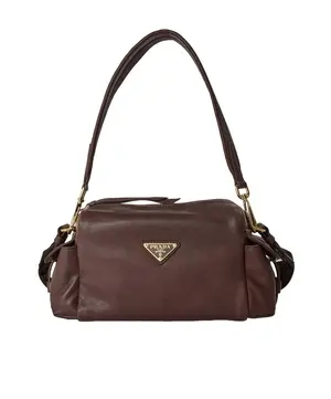 Prada Solid Color Shoulder Bag - Brown