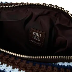 Miu Miu Striped Woven Shoulder Bag