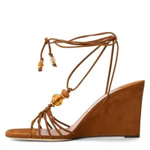 JIMMY CHOO Suede Wedge Sandals