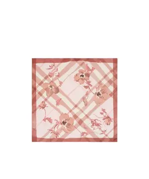 Burberry Watercolour Check Silk Scarf Pink