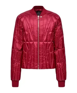 Moncler Rick Owens Geocamo Flight Down Bomber Jacket - Red