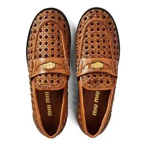 Miu Miu Classic Penny Loafers - Brown
