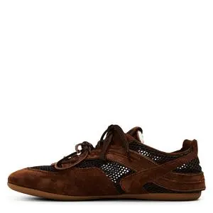 Miu Miu Low-top Lace-up Sneakers - Brown