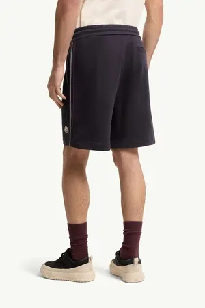 Moncler Striped Trim Cotton Fleece Shorts