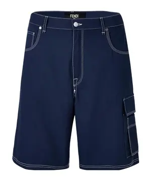 Fendi Stitch Cargo Shorts - Black