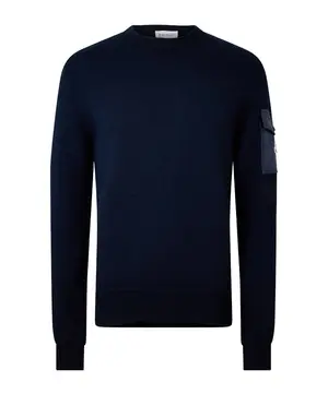 Moncler Moncler Crew Neck Knit Sweater With Pocket Detail Black