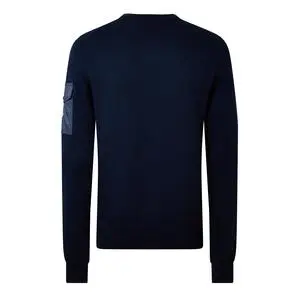 Moncler Crew Neck Knit Sweater With Pocket Detail - Black
