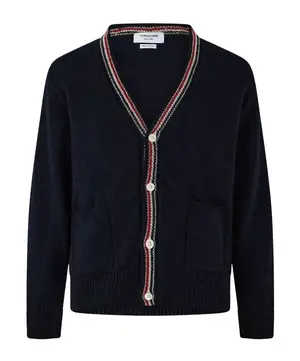 Thom Browne V-neck Knit Cardigan - Black