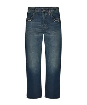 Gucci Horsebit Wide-leg Jeans - Blue