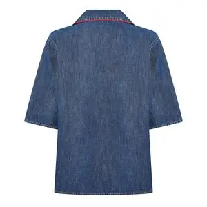 Valentino Garavani Short Sleeve Denim Tunic Shirt - No