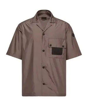 Moncler Logo Short Sleeve Shirt - Brown