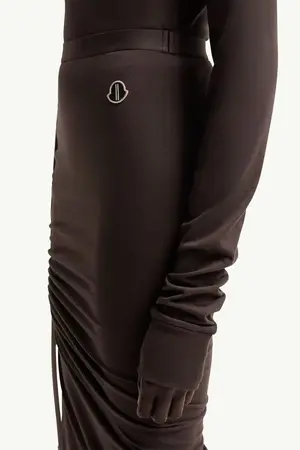 Moncler Rick Owens Cotton Maxi Skirt With Drawstring Detail