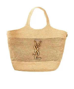 Saint Laurent Raffia Icare Shoulder Bag - No