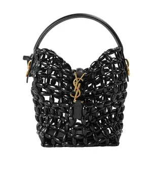 Saint Laurent Minimalstyle Beaded Shoulder Bag - Black