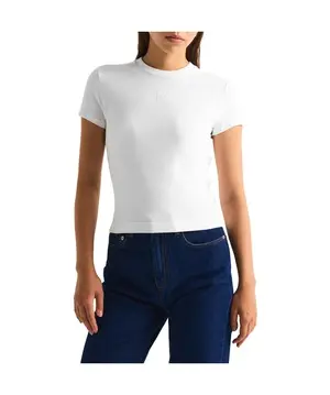 Dolce & Gabbana Embossed Cropped Fitted Short-sleeve Top