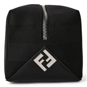 Fendi Vertical Striped Toiletry Bag - Black