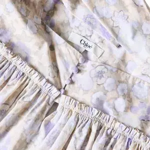 Chloé Floral Print Top With Tie Shoulders