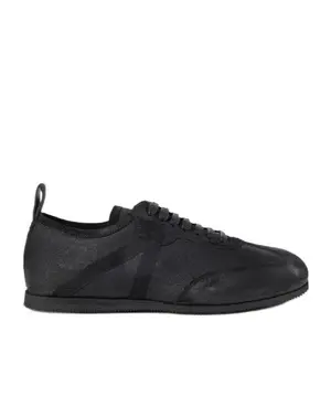 ANN DEMEULEMEESTER Soft Denim Lace-up Sneakers - Black