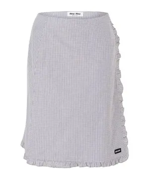 Miu Miu Plaid Midi Skirt - No