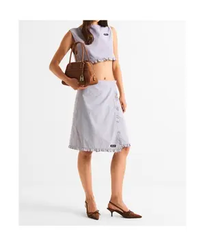 Miu Miu Plaid Midi Skirt - No