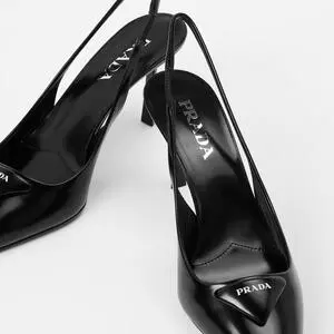 Prada Saffiano Patent Leather Slingback Pumps