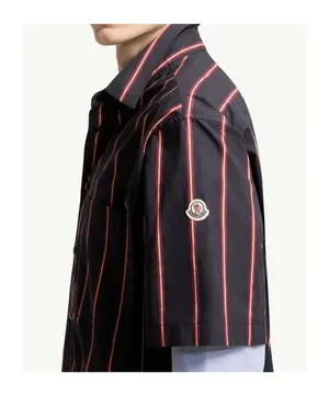 Moncler Striped Cotton Short Sleeve Shirt