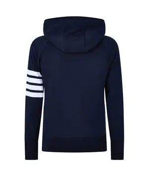 Thom Browne Classic Four-bar Zip Hooded Sweatshirt