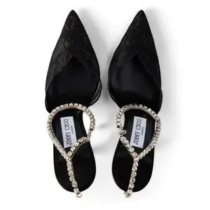 JIMMY CHOO Crystal Satin Saeda 100 Pumps
