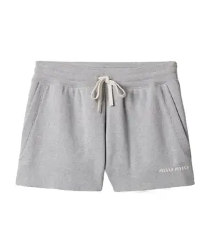 Miu Miu Logo Embroidered Drawstring Shorts