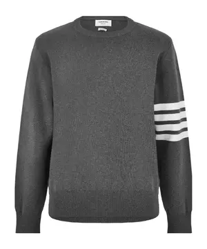 Thom Browne Pullover With Four Bar Detail - Black