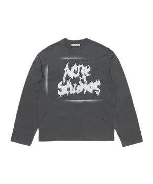 Acne Studios Logo-print Distressed Long-sleeve T-shirt