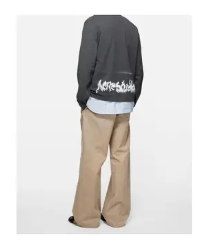 Acne Studios Logo-print Distressed Long-sleeve T-shirt