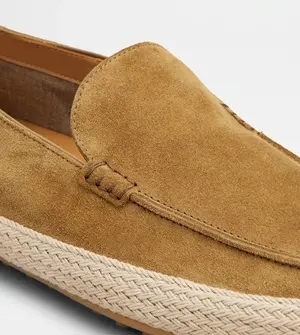 TOD'S Suede Round Toe Loafers