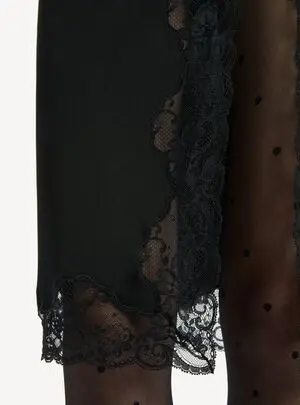 Balmain Lace Trim Knit Midi Skirt
