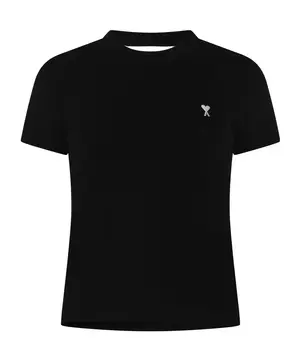 AMI Paris Pure Crew-neck Short-sleeve Tee - Black