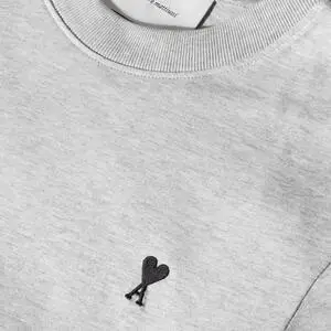 AMI Paris Light Heather Crew-neck Short-sleeve Tee